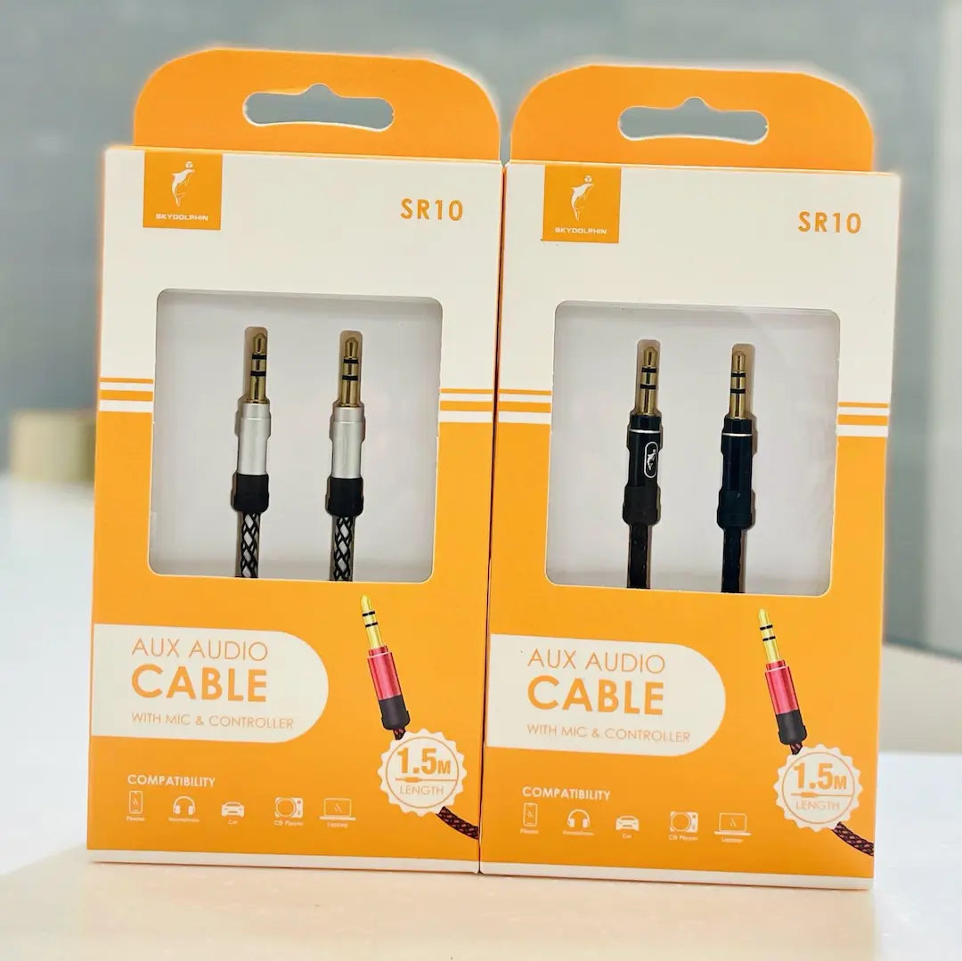 SR10 AUX Audio Cable with Mic & Controller – 1.5m (3.5mm) | Random Col ...